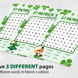St. Patricks Word Search Printable, Word Search Puzzle St Patrick's, St ...