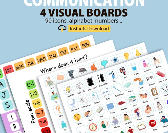 Senior Hospital Communication Board Printable, Non Verbal Visual Board ...
