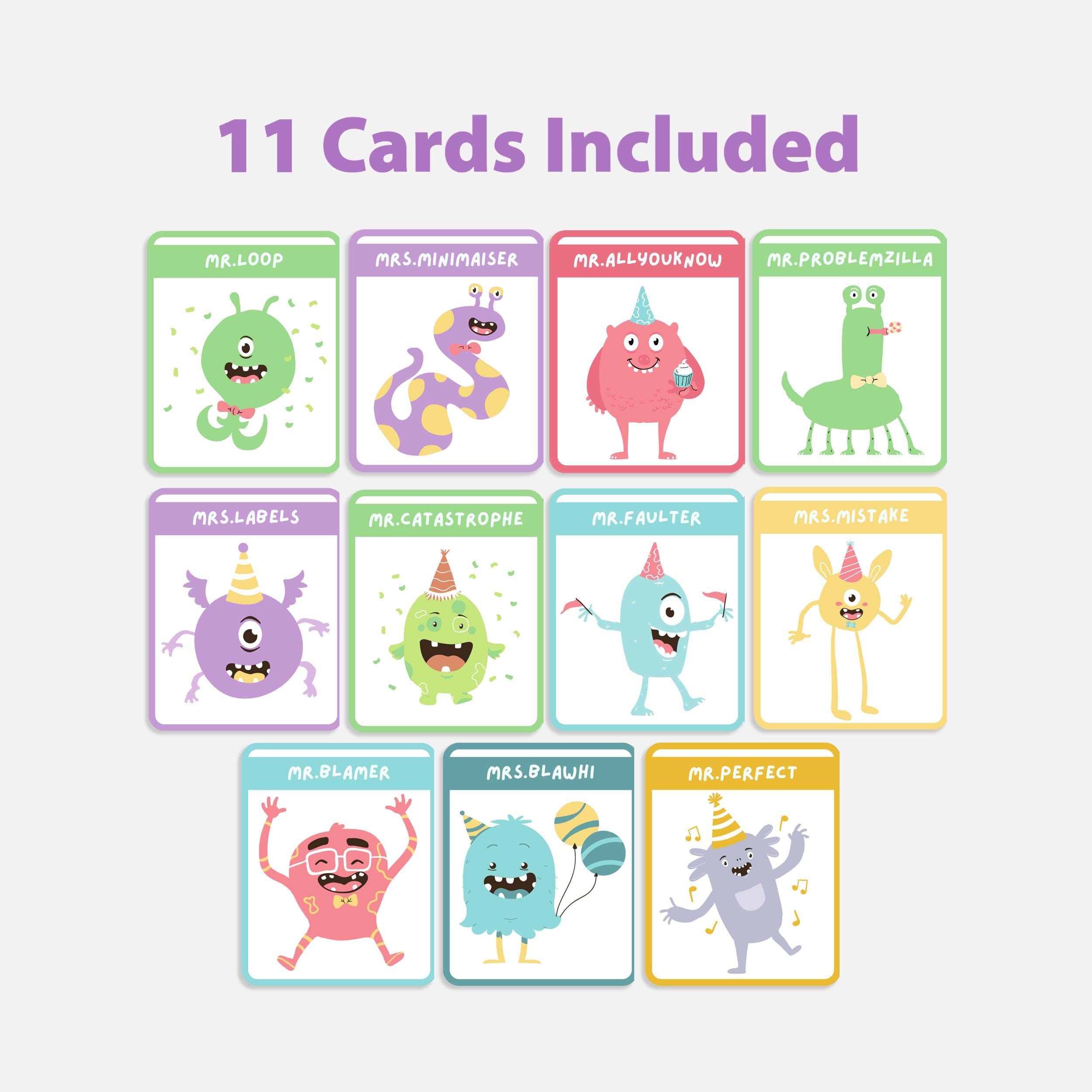 Printable Kids' Thinking Cards: Thought Monsters, Emotions ...