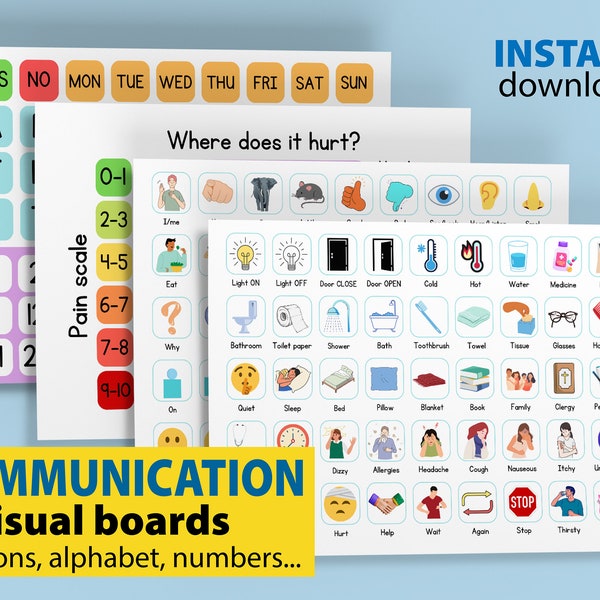 Communication Cards Adult - Etsy