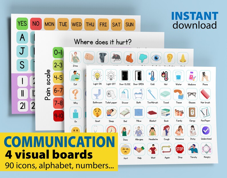 Communication Board for Hospital Printable Resident Care - Etsy Australia