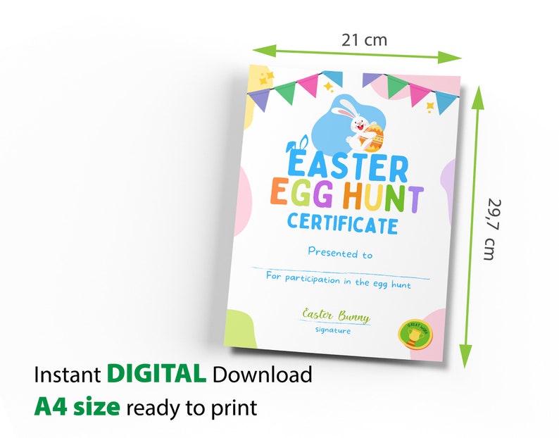 Easter Egg Hunt Certificate Printable and Editable, Easter Egg Hunt ...