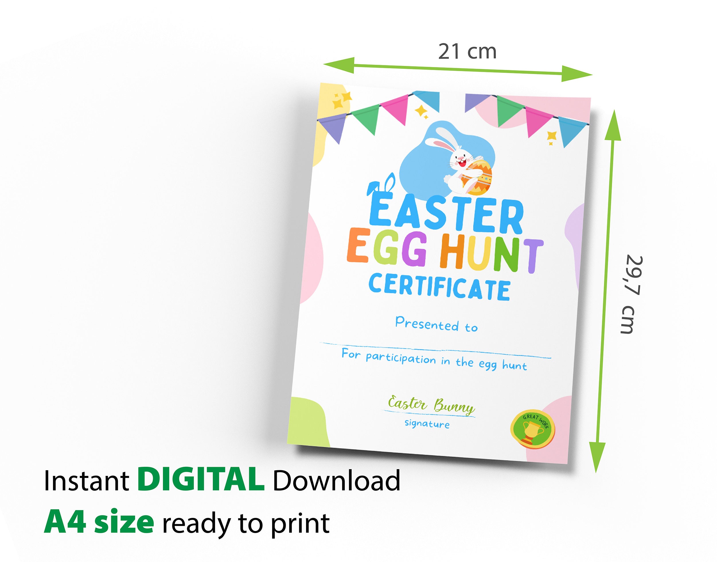 Easter Egg Hunt Certificate Printable and Editable, Easter Egg Hunt ...