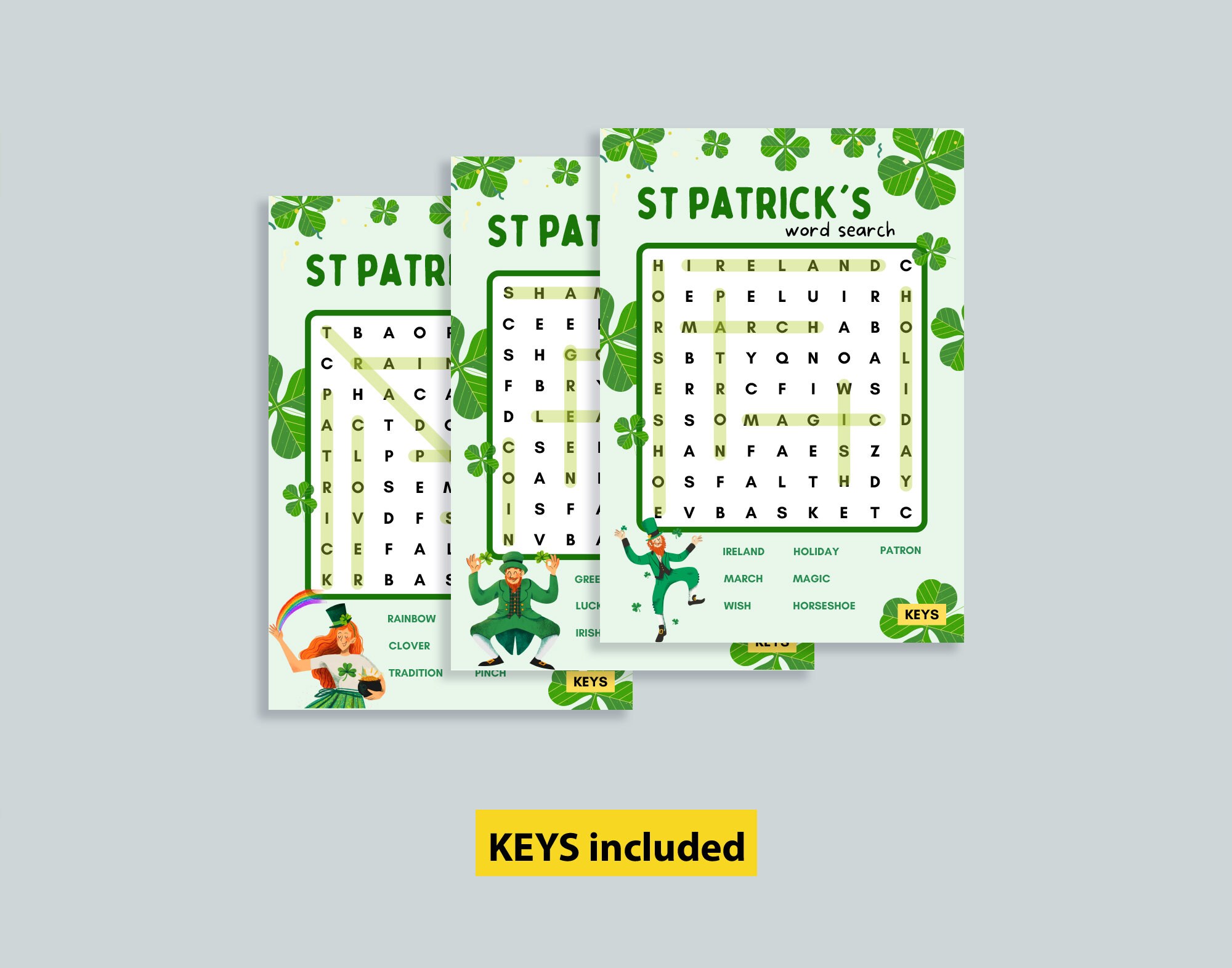 St. Patrick’s Word Search Printable, Word Search Puzzle St Patrick's ...