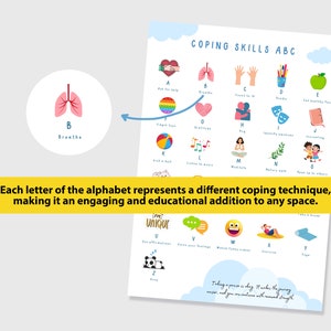 Alphabet Printable Coping Skills Poster, ABC Coping Skills, Grounding ...