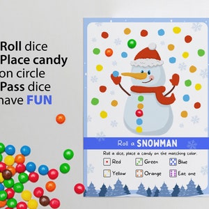 Roll a Snowman Game, Printable Christmas Group Game, Holiday Classroom ...