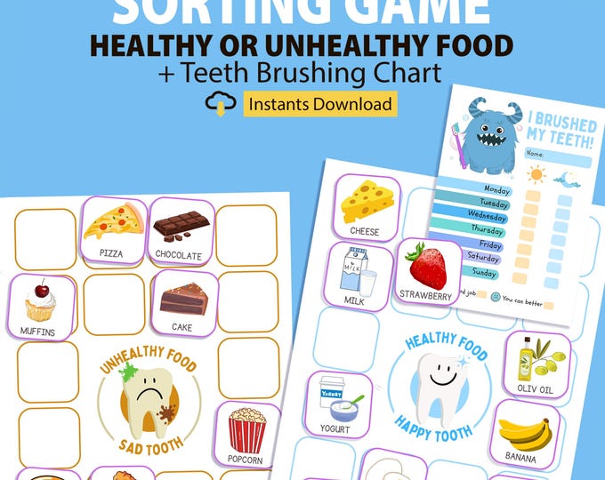 Healthy or Unhealthy Food Sorting Game,nutrition Food Kindergarten ...