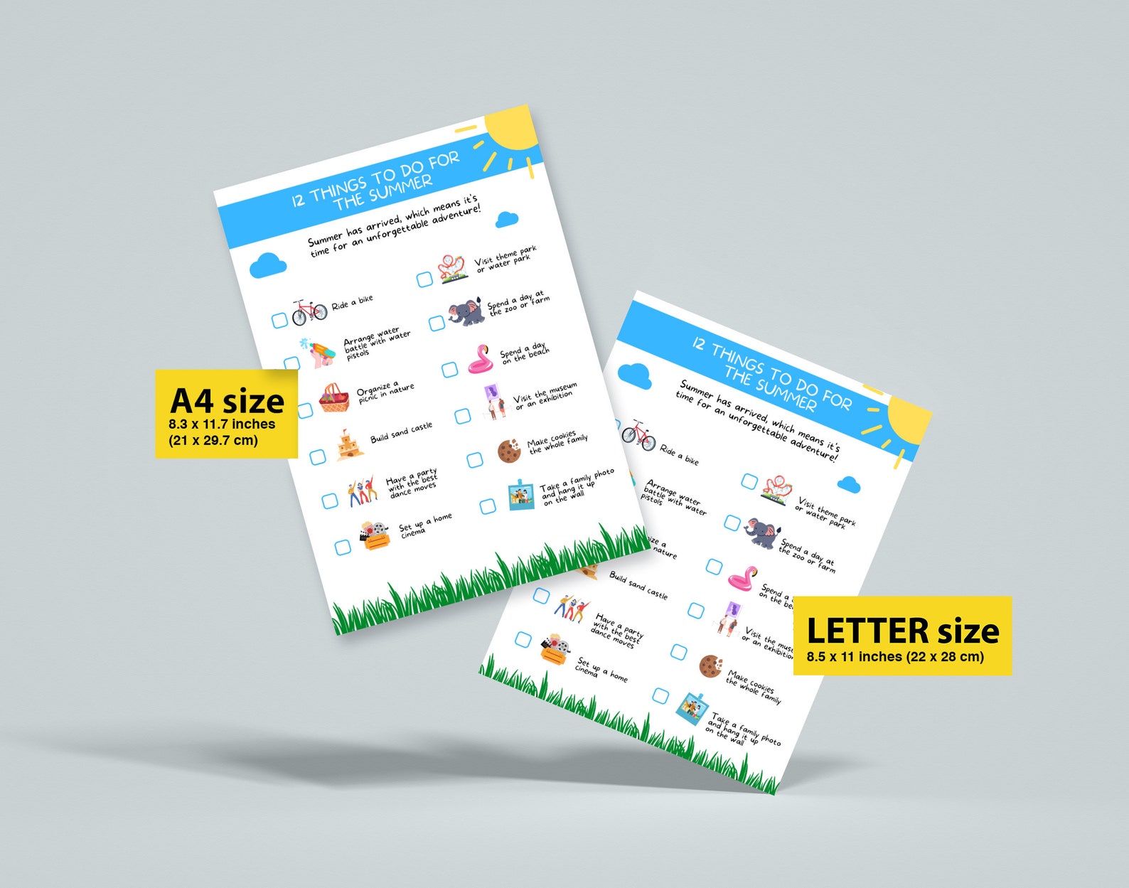 Summer Bucket List, Printable Activity for Kids, Summer Games, Fun ...