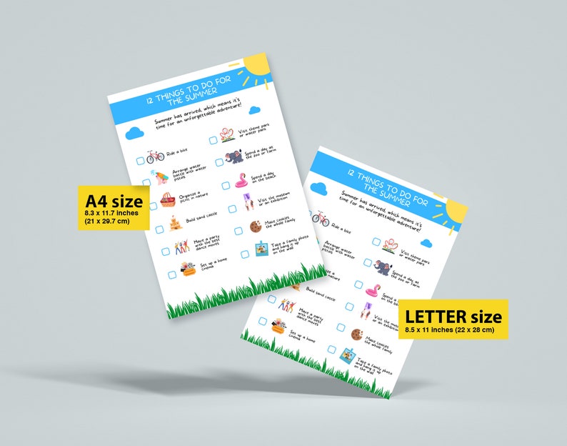 Summer Bucket List, Printable Activity for Kids, Summer Games, Fun ...