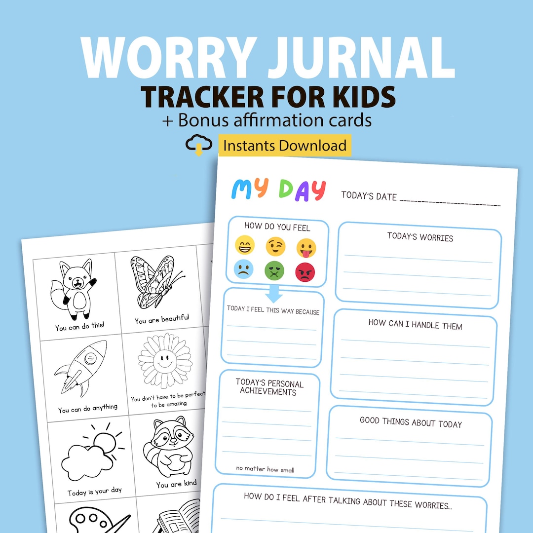 Kids Anxiety Journal: Printable Feelings & Mood Tracker (PDF Download ...