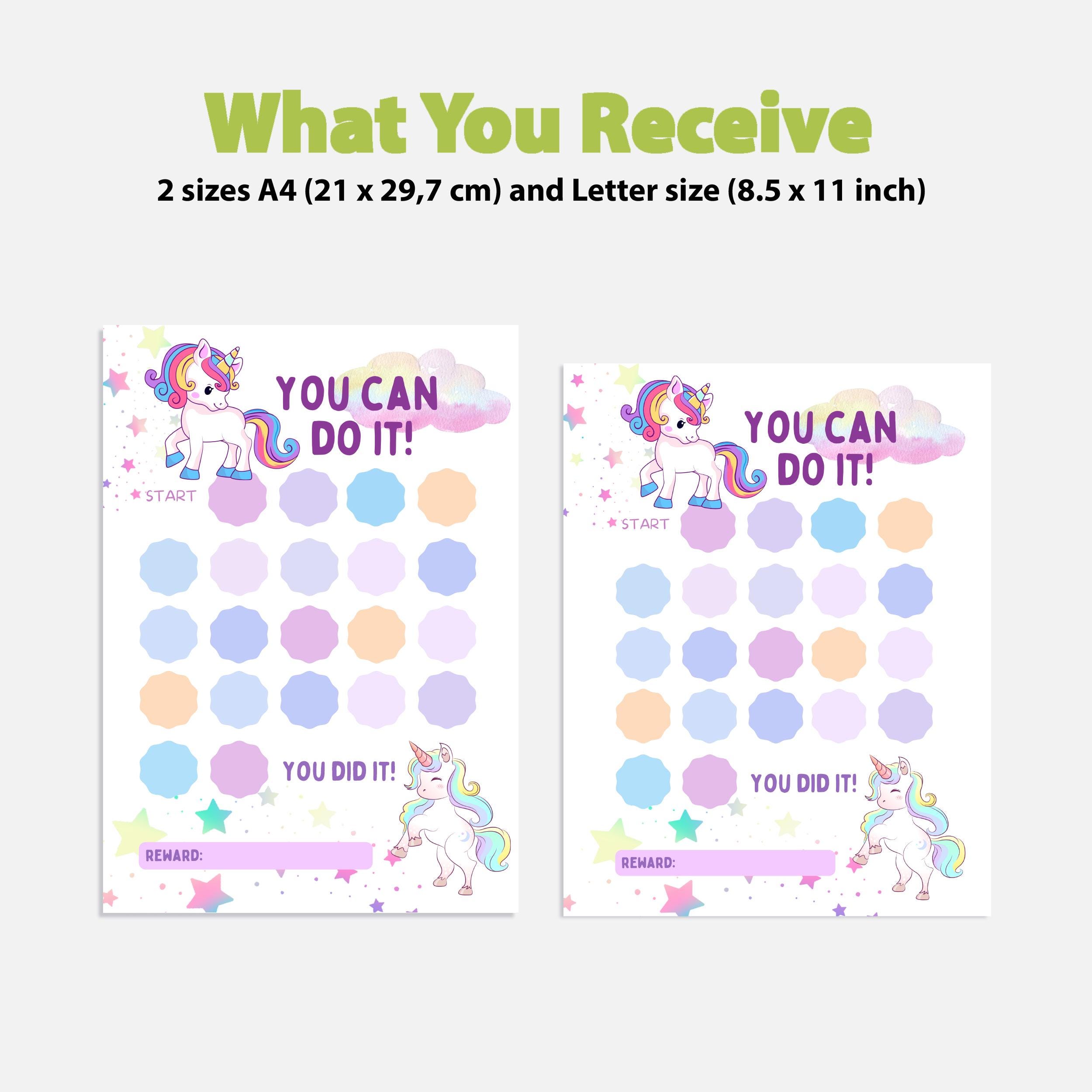 Unicorn Reward Chart Printable, Unicorn Behavior Chart, Unicorn Sticker ...