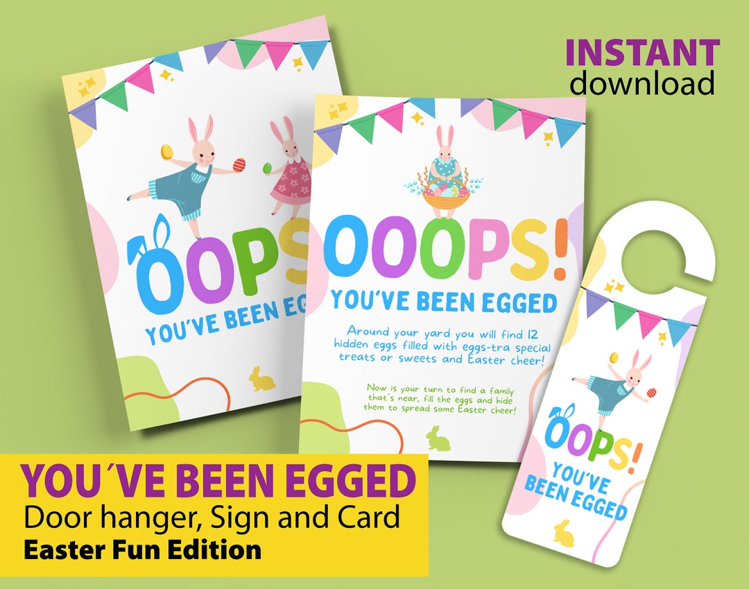 You've Been Egged Printable, We've Been Egged, Neighborhood Easter Egg ...