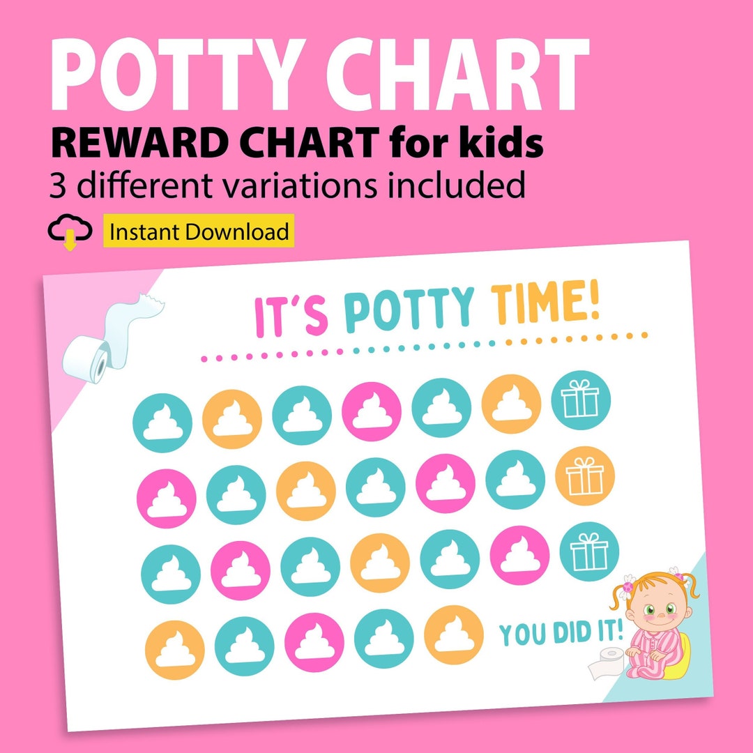 Printable Potty Training Chart for Girls: Sticker Reward System ...