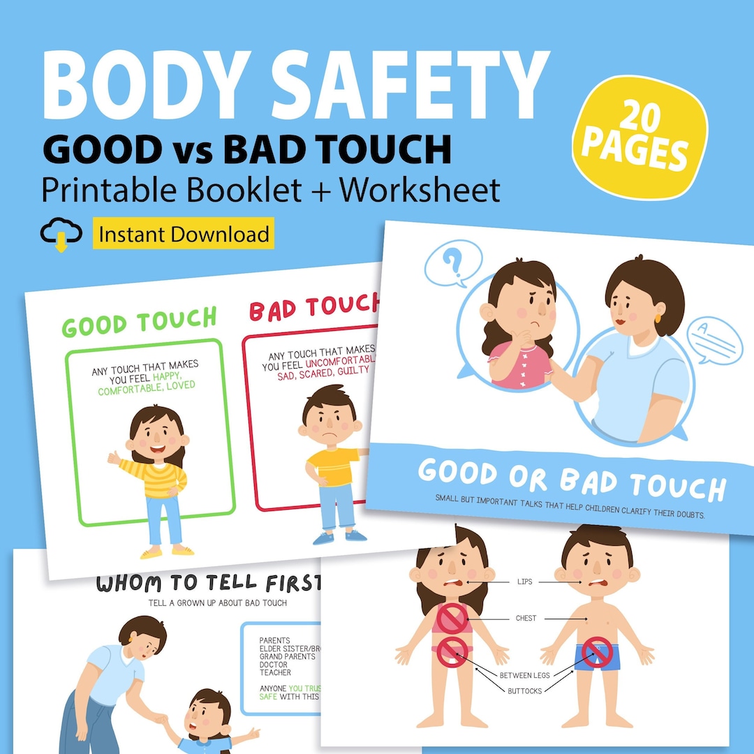 Good and Bad Touch Learning Printable Booklet, Teaching Body Safety to ...