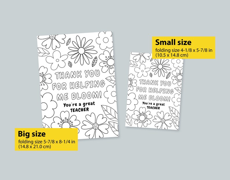 Teacher Appreciation Coloring Card: Personalized Thank You Gift (PDF ...