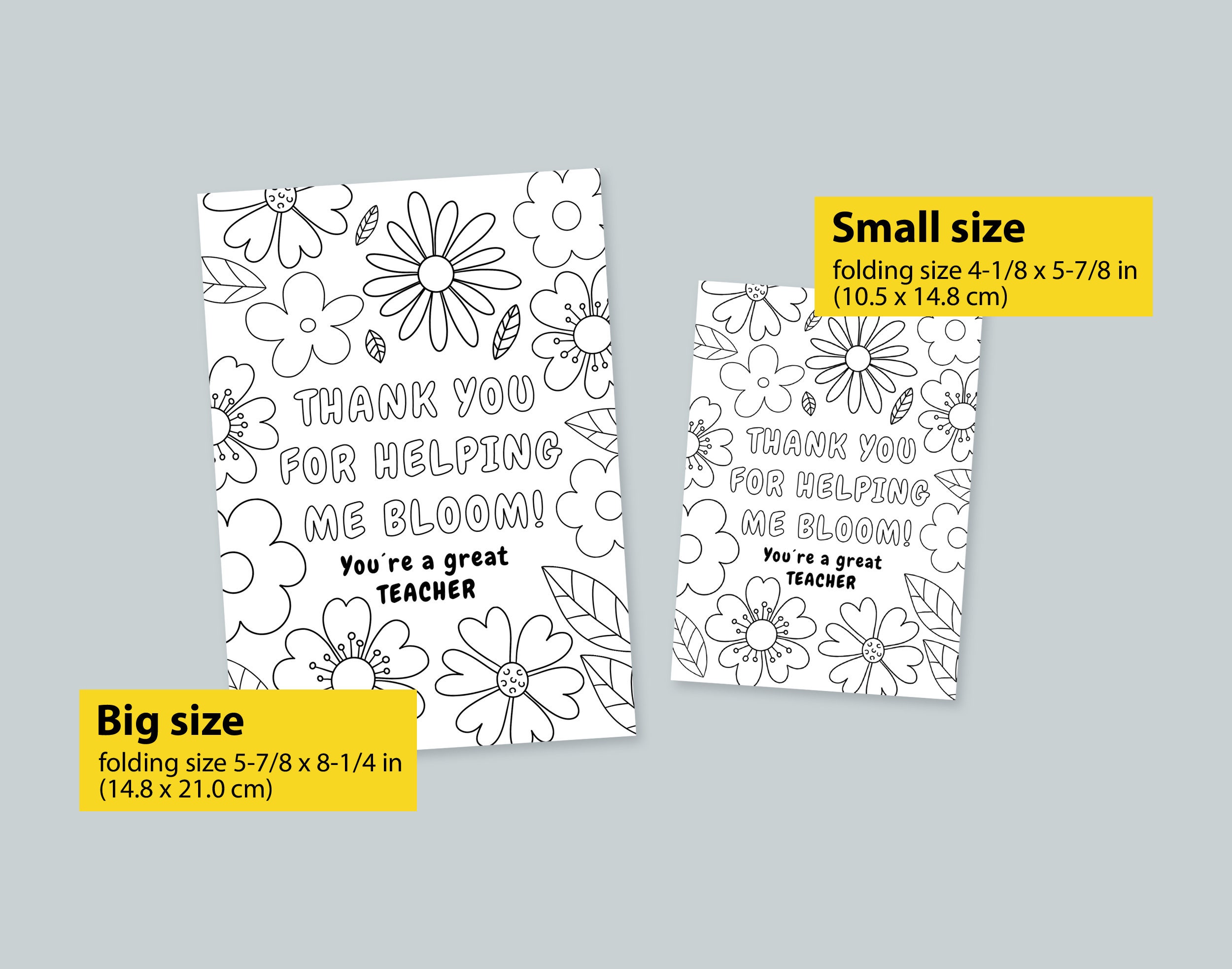 Teacher Appreciation Coloring Card: Personalized Thank You Gift (PDF ...
