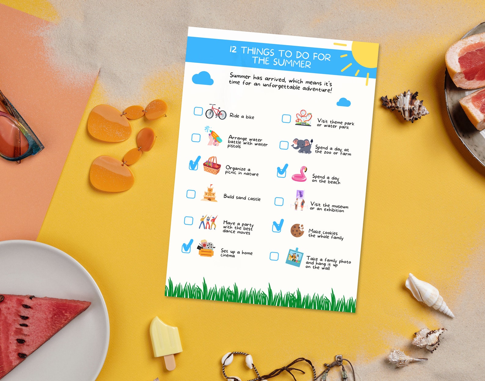 Summer Bucket List, Printable Activity for Kids, Summer Games, Fun ...