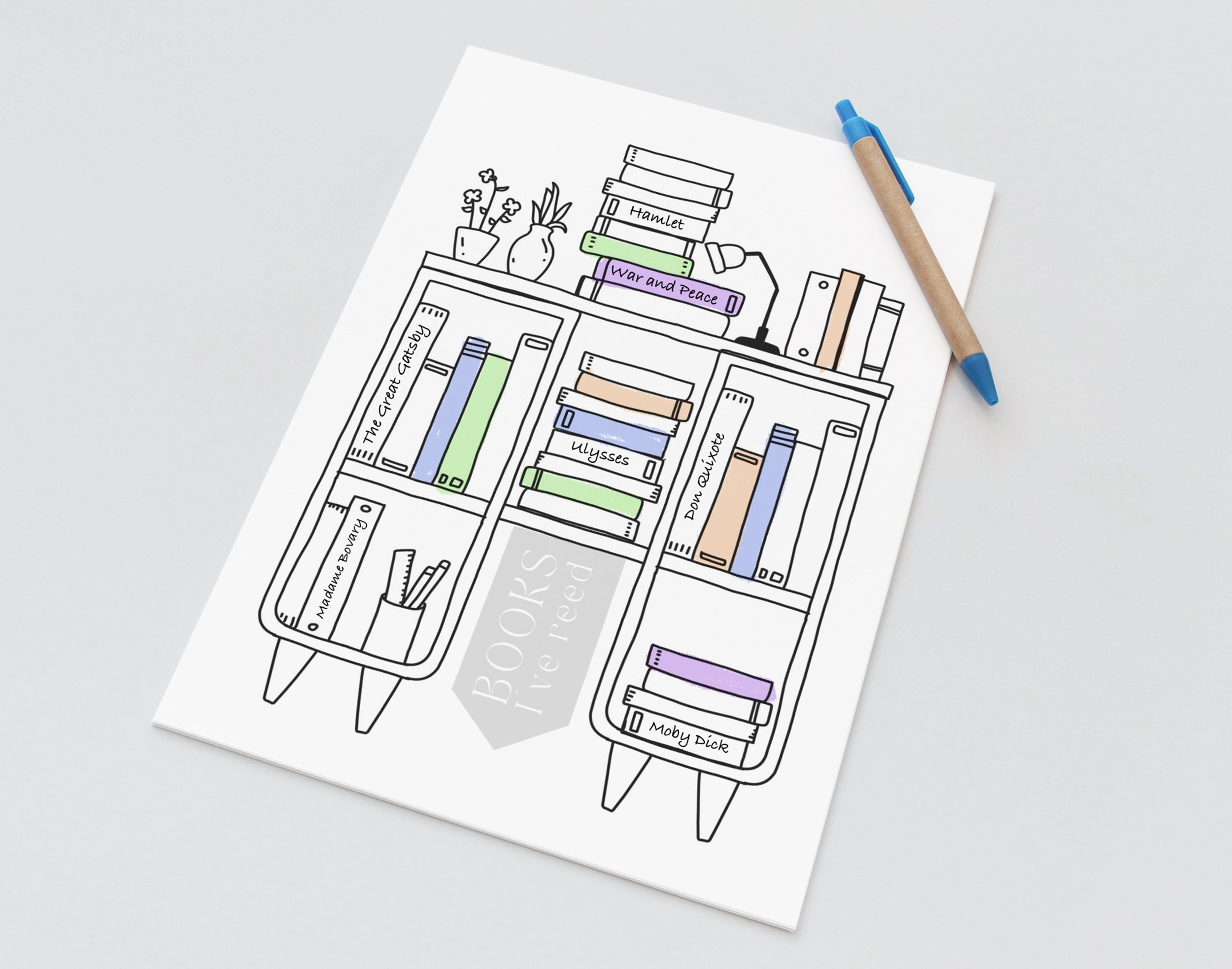 Printable Bookshelves Book Tracker, Reading Log, Books to Read, Book ...