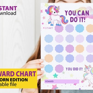 Unicorn Reward Chart Printable, Unicorn Behavior Chart, Daily Chore ...