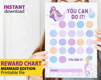 Printable Mermaid Reward Chart | Mermaid Behavior Chart | Daily Chore ...