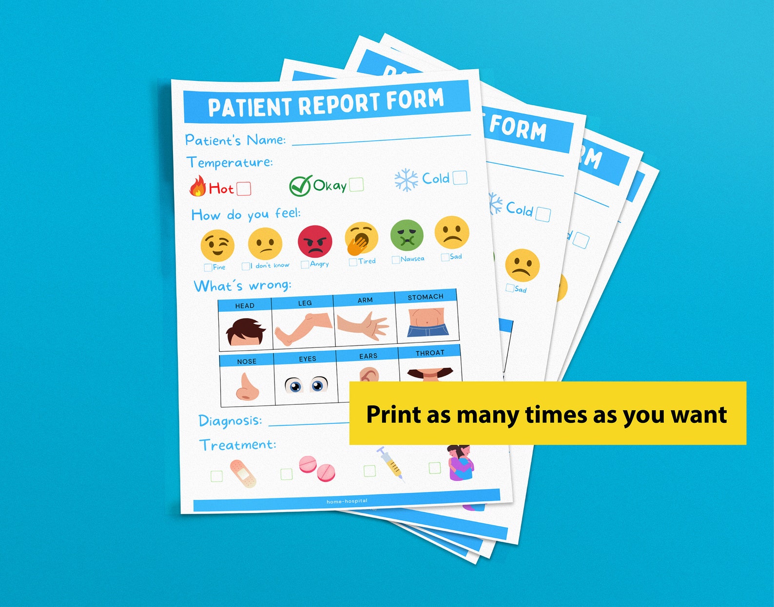 Doctors and Nurses Pretend Play Printable for Kids, Doctor Forms ...