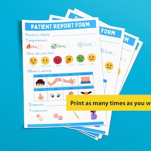 Doctors and Nurses Pretend Play Printable for Kids, Doctor Forms ...