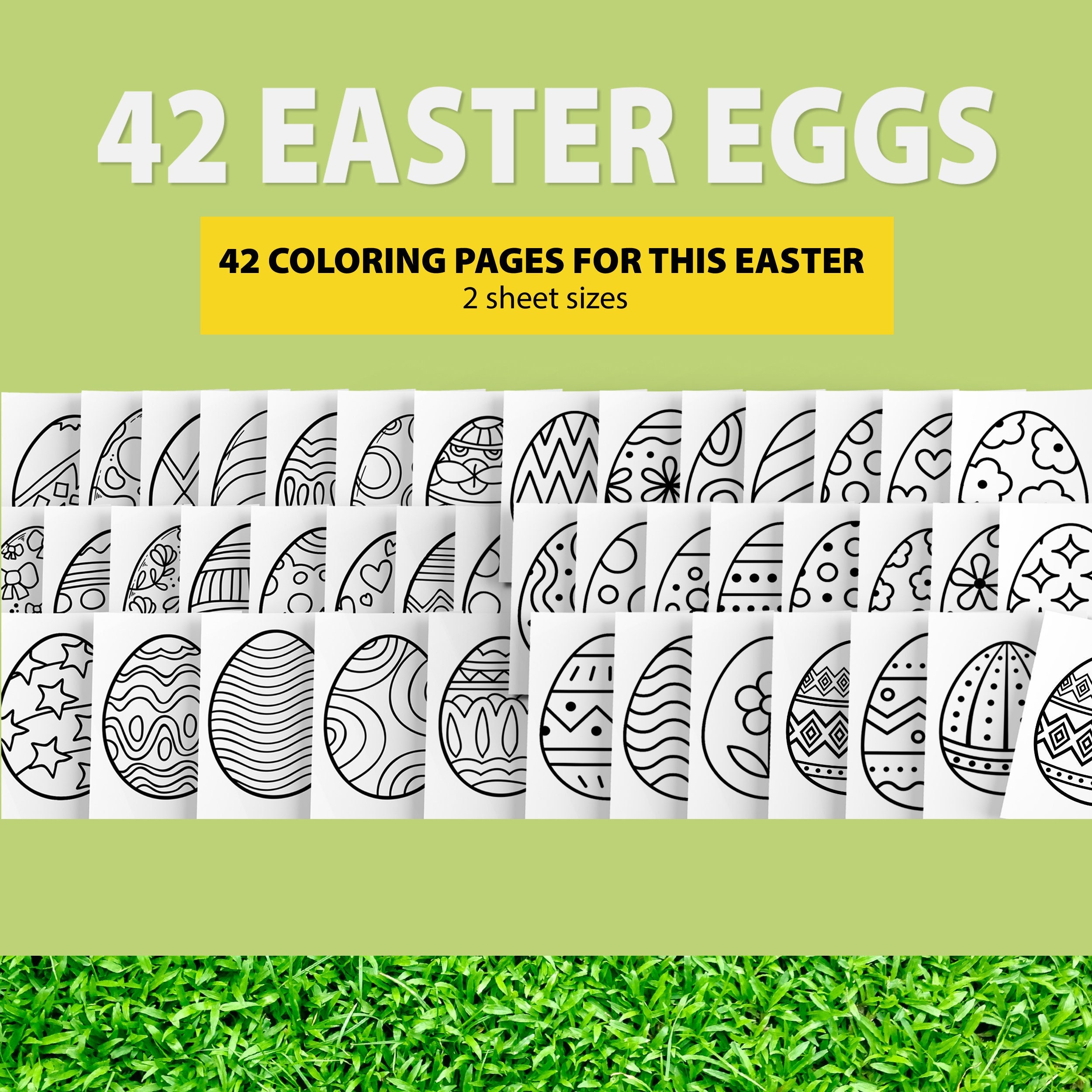 Easy Easter Egg Coloring Pages Printable, Easter Coloring Sheets ...