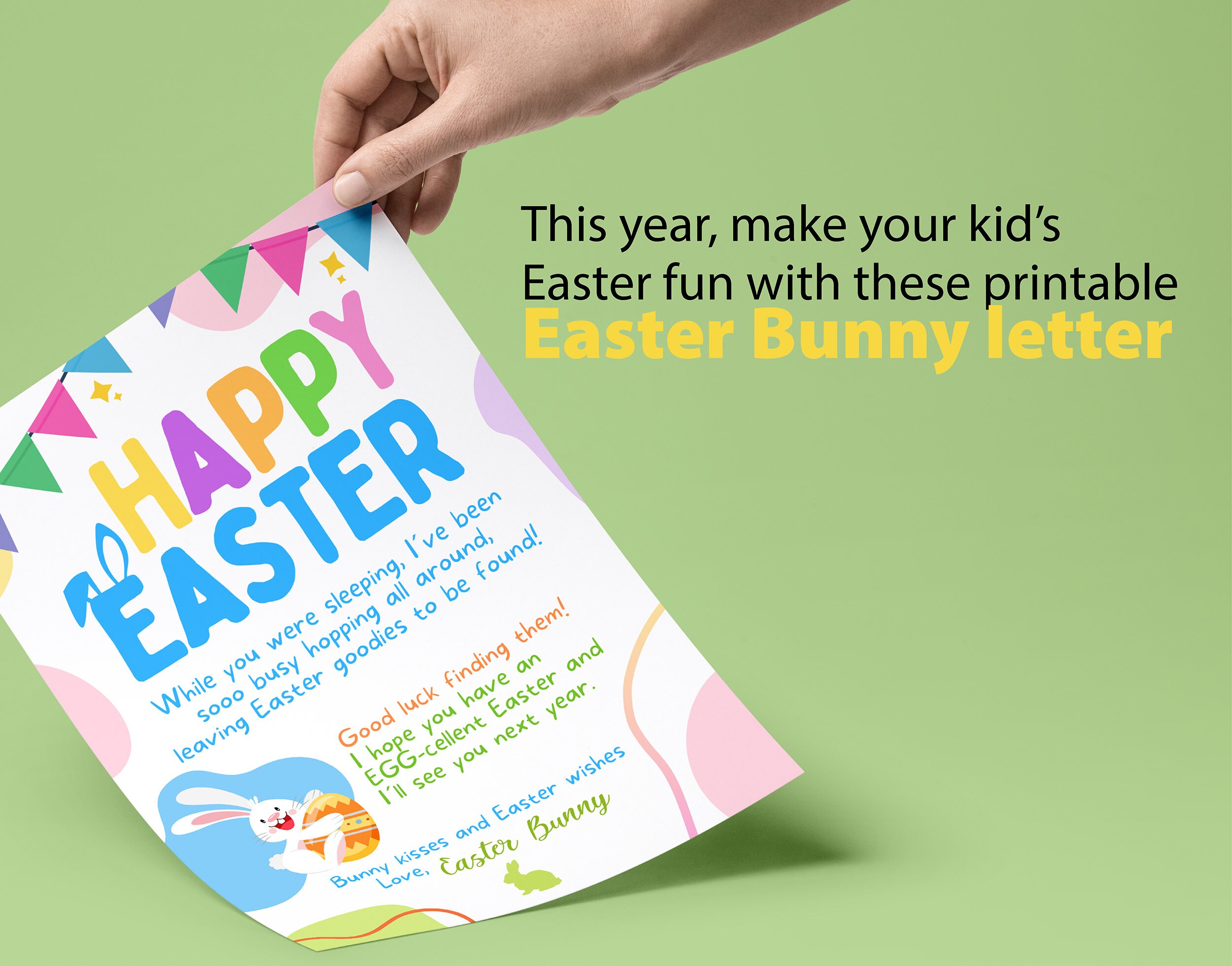 Printable Easter Bunny Letter, Easter Basket Stuffers, Easter Bunny ...