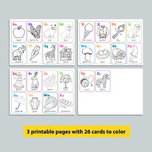 Alphabet Coloring Printable, ABC Alphabet Flash Cards, Preschool ...