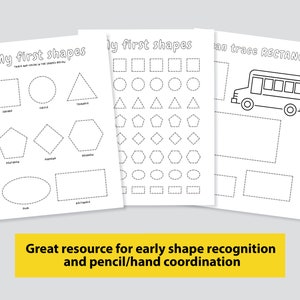 Shape Worksheets for Kids Printable, Shape Tracing Worksheets Practice ...