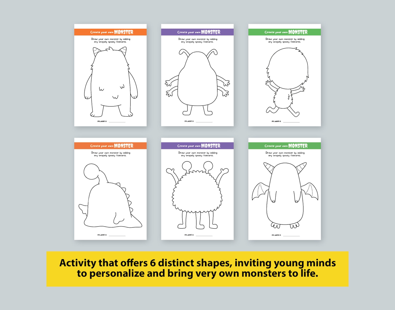 Create Your Own Monster Printable: Halloween Coloring Activity (PDF ...