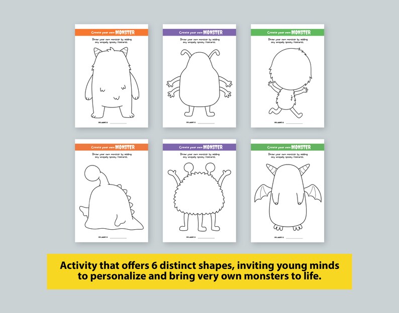 Create Your Own Monster Printable: Halloween Coloring Activity (PDF ...