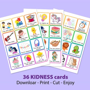Printable Kindness Cards for Kids: Positive Affirmations, Lunchbox ...