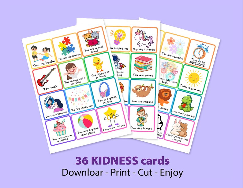 Printable Kindness Cards for Kids: Positive Affirmations, Lunchbox ...