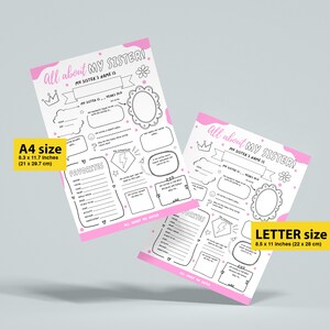 All About My Sister Printable Interview, Siblings Questionnaire ...