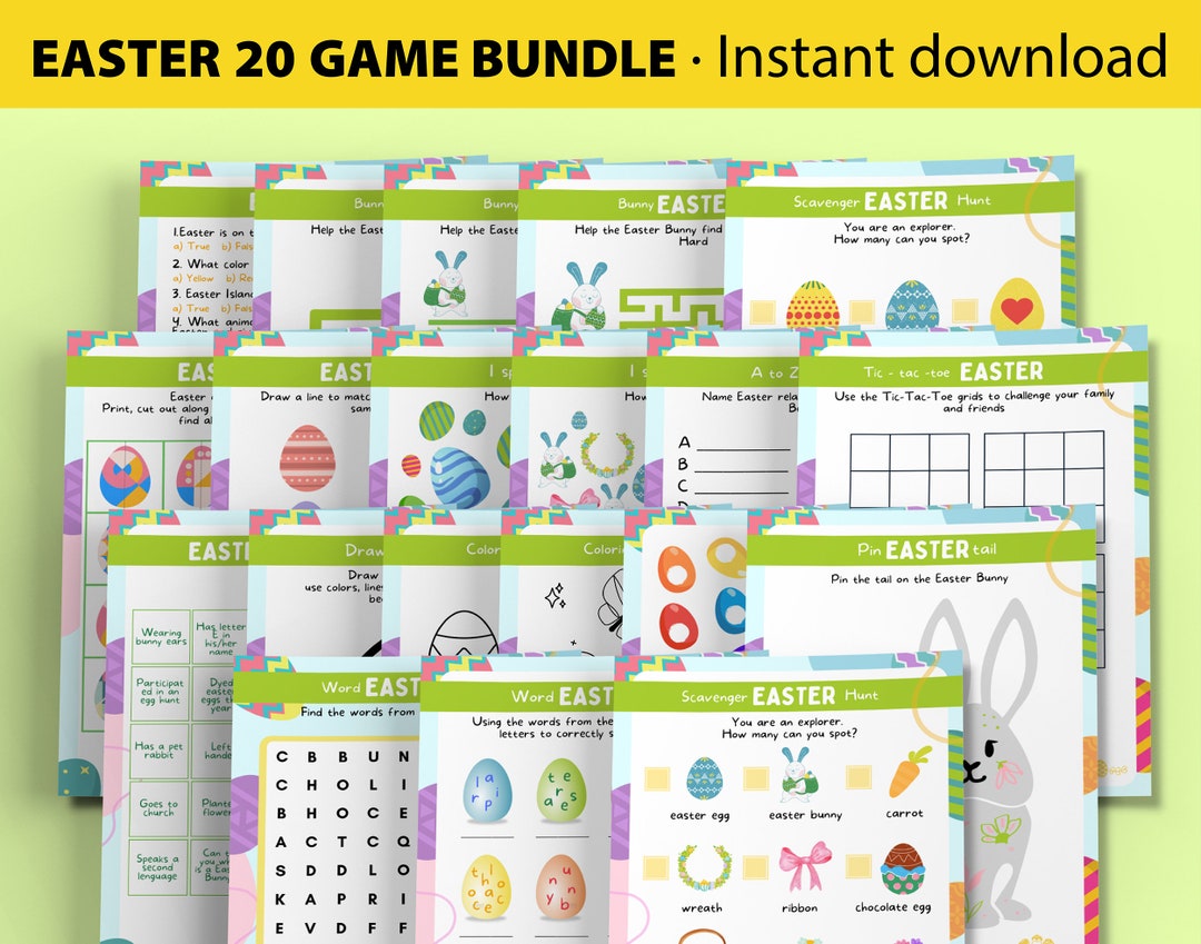 Easter Game Bundle Printable, Easter Activity Pack, Easter Party Games ...