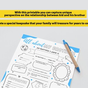All About My Brother Printable Interview, Siblings Questionnaire ...