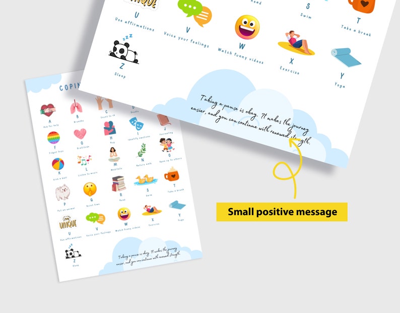 Alphabet Printable Coping Skills Poster, ABC Coping Skills, Grounding ...