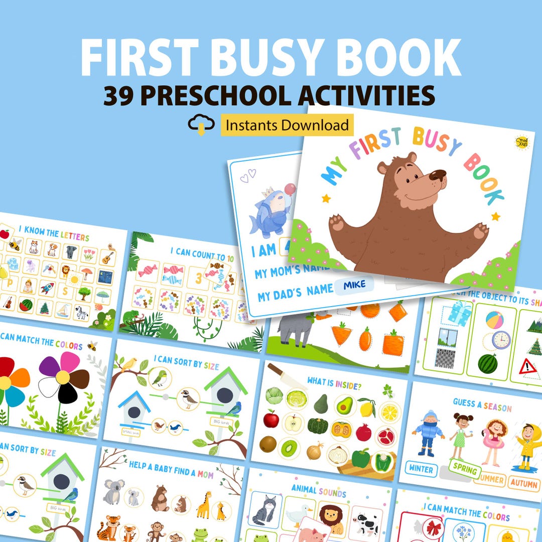 Toddler Learning Binder, Toddler Busy Binder, Toddler First Busy Book ...
