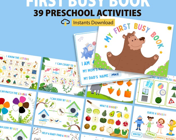 Preschool Learning Binder Printable, Toddler Busy Book, Quiet Book ...