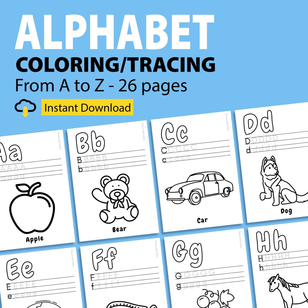 Letter Tracing Printable, Alphabet Worksheets, Alphabet Coloring Pages ...