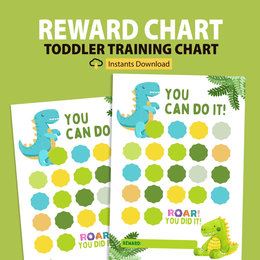 Dinosaur Reward Chart, Printable Sticker Chart for Kids, Toddler ...