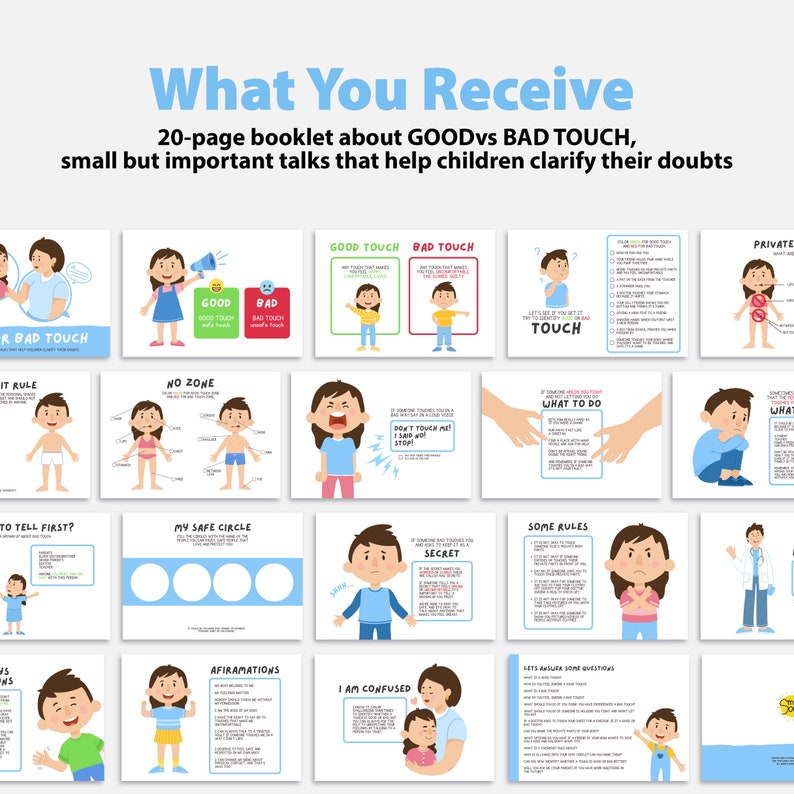 Body Safety Learning Booklet: Good & Bad Touch, Kids Education (PDF ...