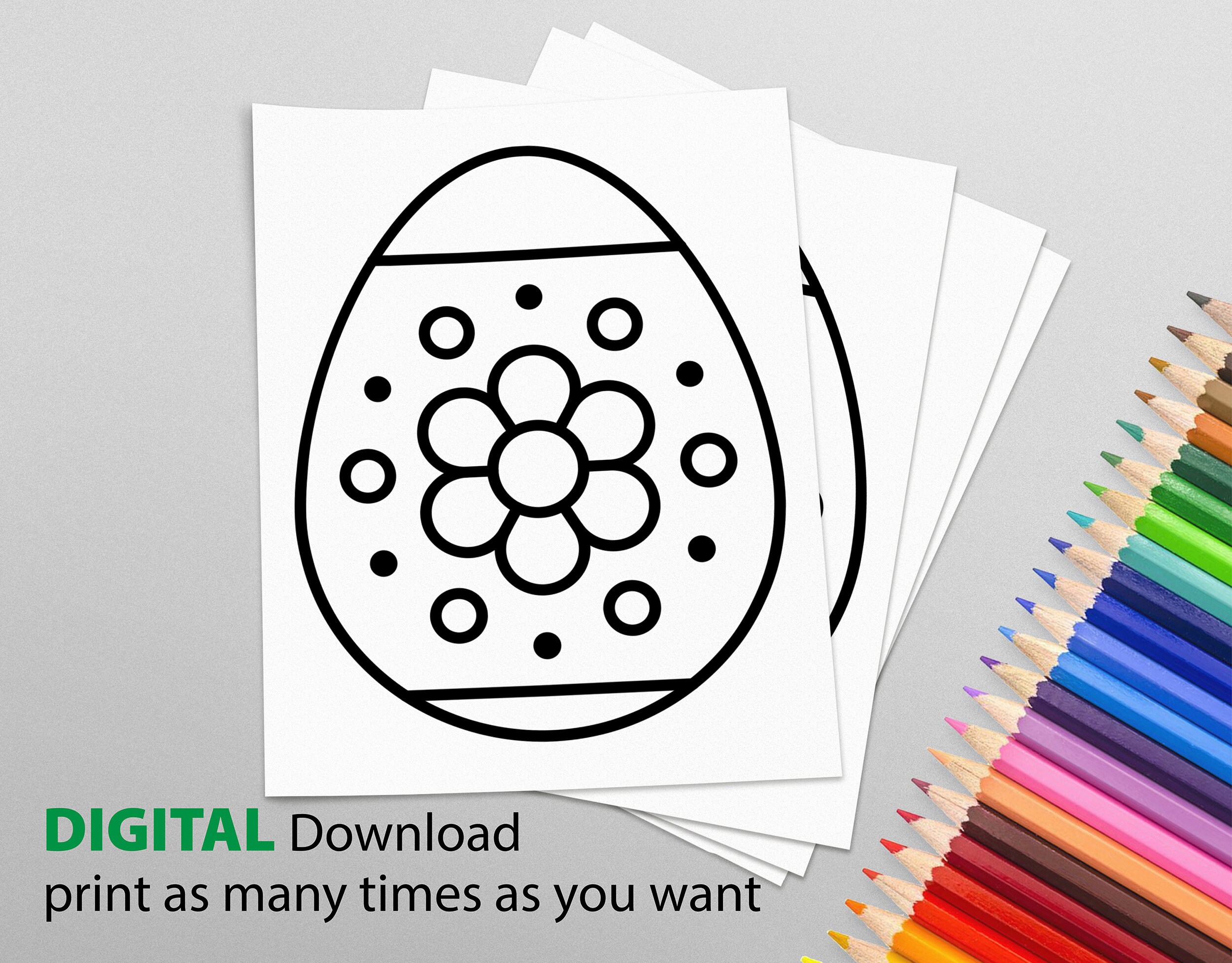 Easy Easter Egg Coloring Pages Printable, Easter Coloring Sheets ...