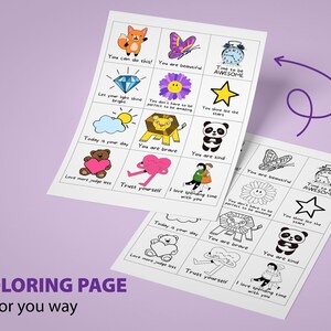 Kindness Coloring Cards for Kids: Printable Compliment Cards (PDF) - Etsy