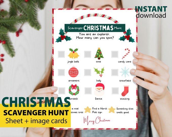 Indoor Christmas Treasure Hunt for Older Kids, Christmas Scavenger Hunt ...