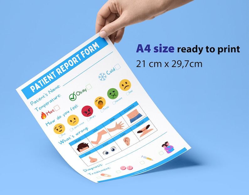 Doctors and Nurses Pretend Play Printable for Kids, Doctor Forms ...