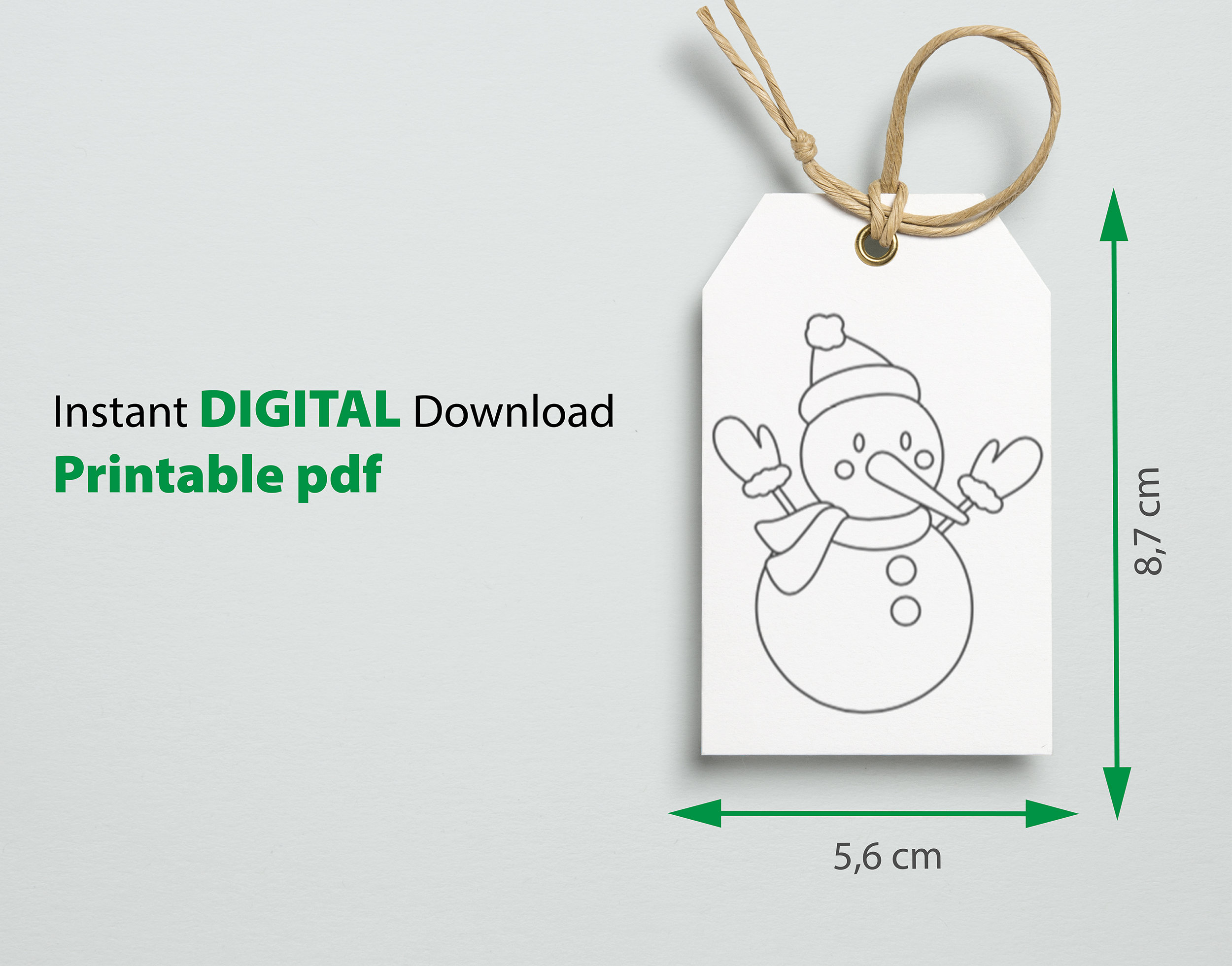 18 Coloring Christmas Tags Printable DIY Xmas Gift Labels - Etsy