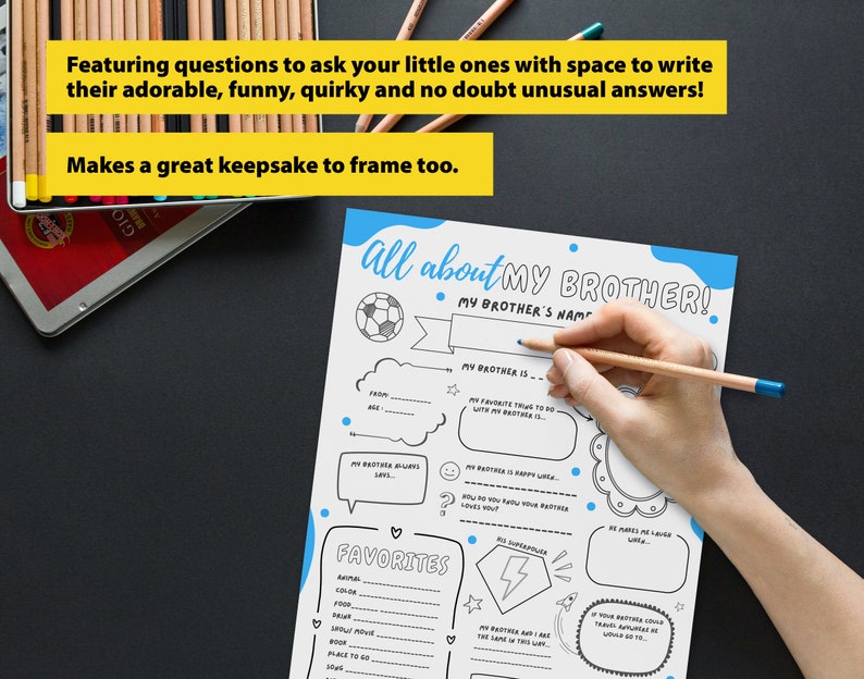 All About My Brother Printable Interview, Siblings Questionnaire ...