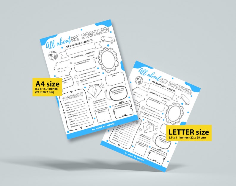 All About My Brother Printable Interview, Siblings Questionnaire ...